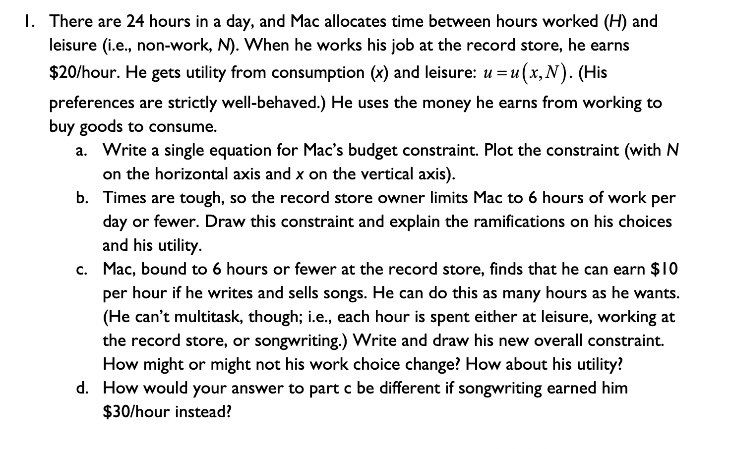 Solved I. There are 24 hours in a day, and Mac allocates | Chegg.com