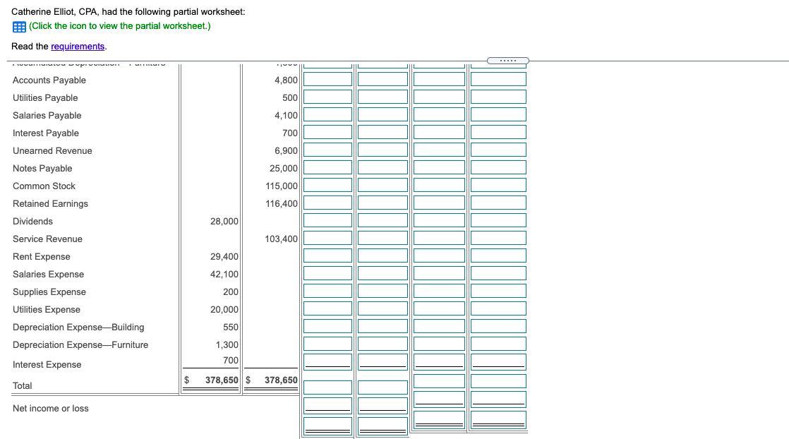 Solved Catherine Elliot, CPA, had the following partial | Chegg.com