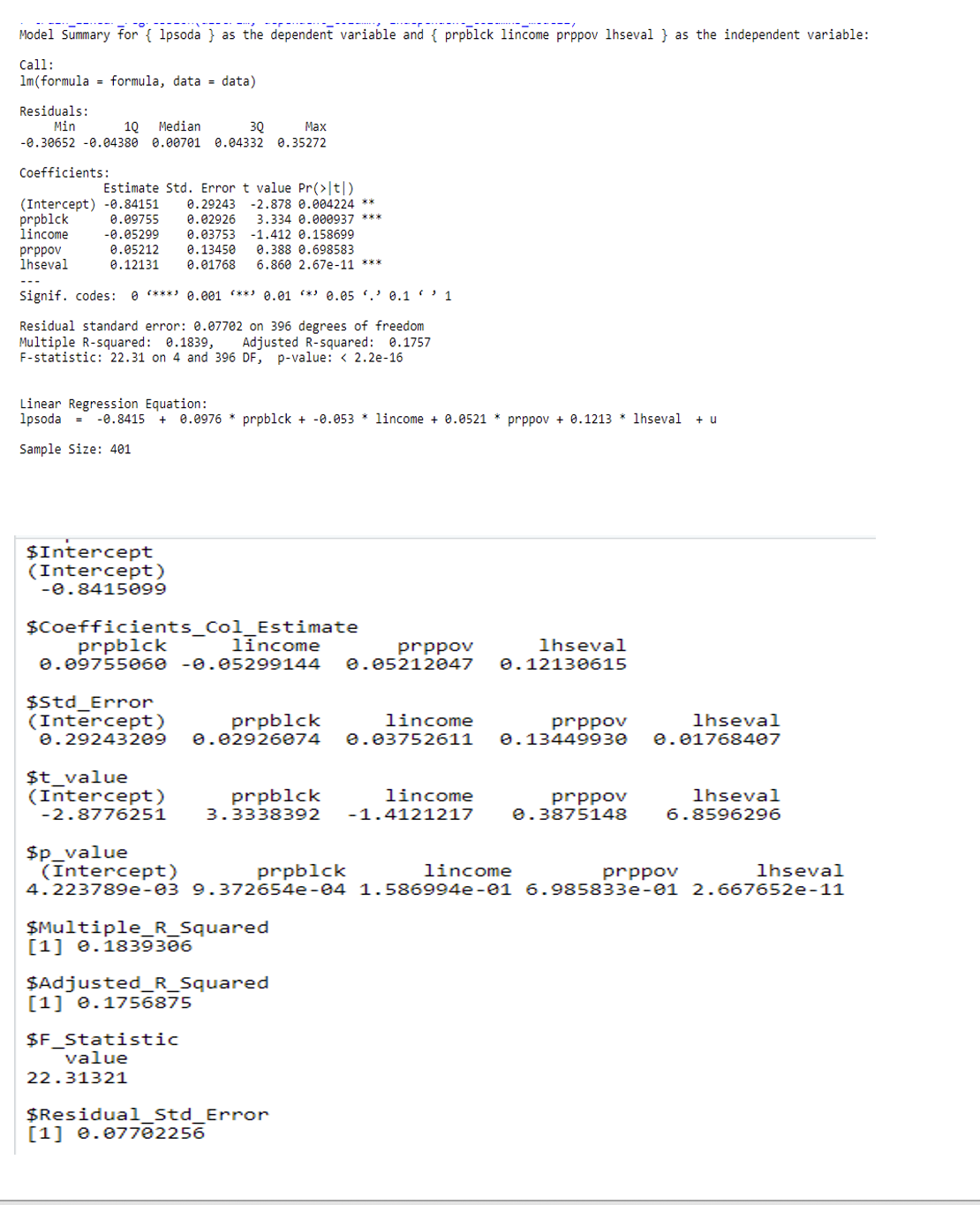Solved Given the results of the regressions, which one would | Chegg.com