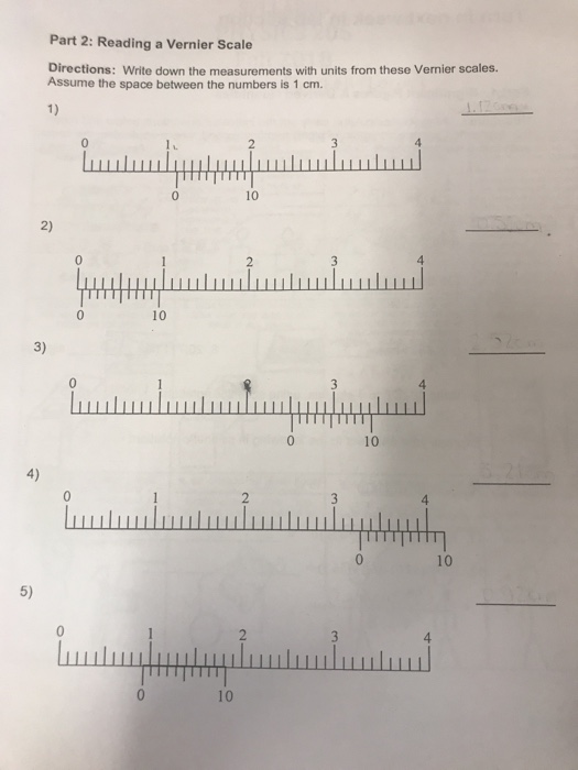 Solved write down the measurements with units from these | Chegg.com