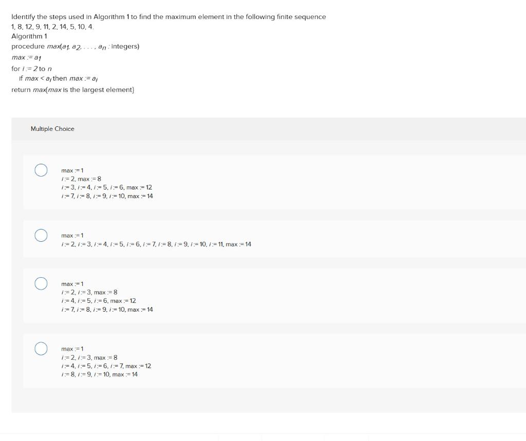 Solved Identify The Steps Used In Algorithm 1 To Find The Chegg