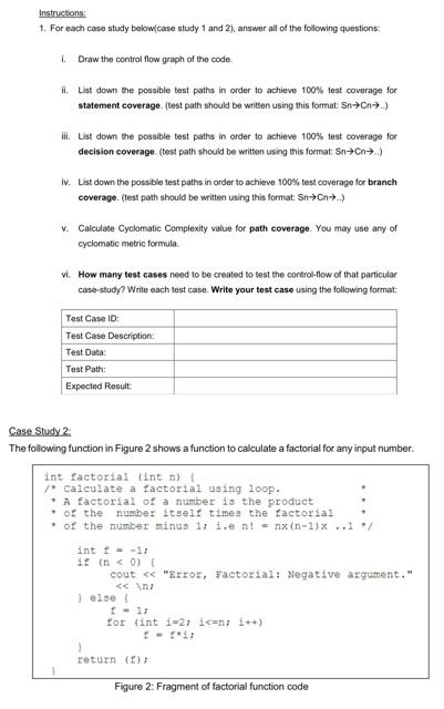 Instructions: 1. For each case study belowcase study | Chegg.com