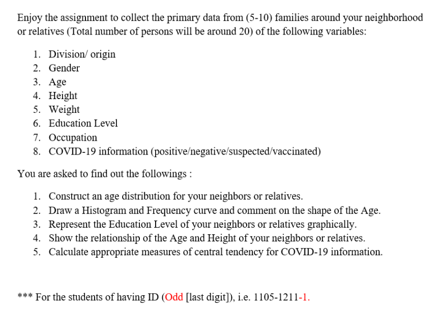 Solved Enjoy the assignment to collect the primary data from | Chegg.com Solved Enjoy the assignment to collect the primary data from | Chegg.com