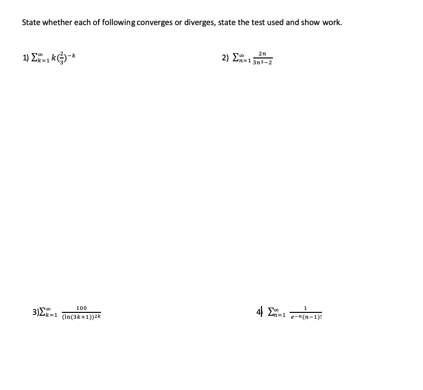 Solved State whether each of following converges or | Chegg.com