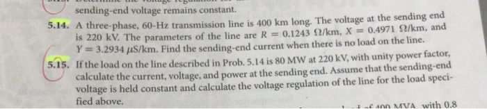 Solved sending-end voltage remains constant. 4. A | Chegg.com