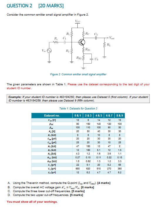 Solved Consider the common emitter small signal amplifier in | Chegg.com