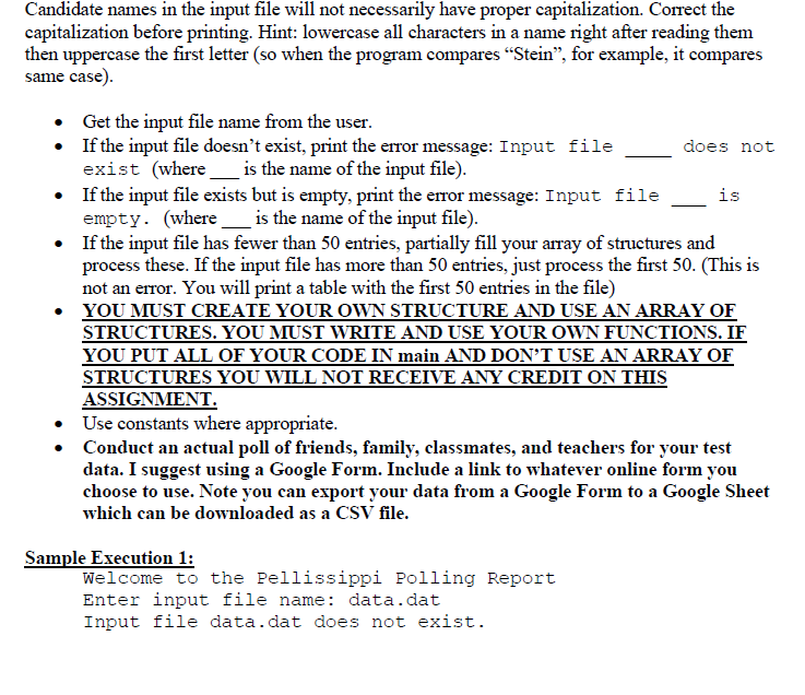 Solved This program manipulates polling data regarding the | Chegg.com