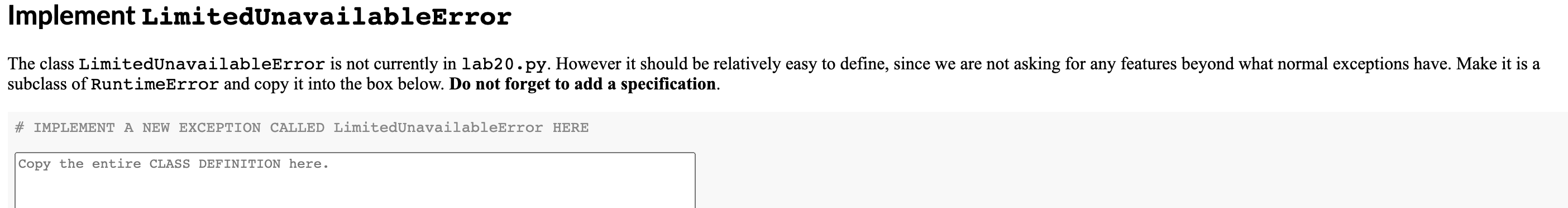 Solved class Limited(object): A class that only allows you | Chegg.com