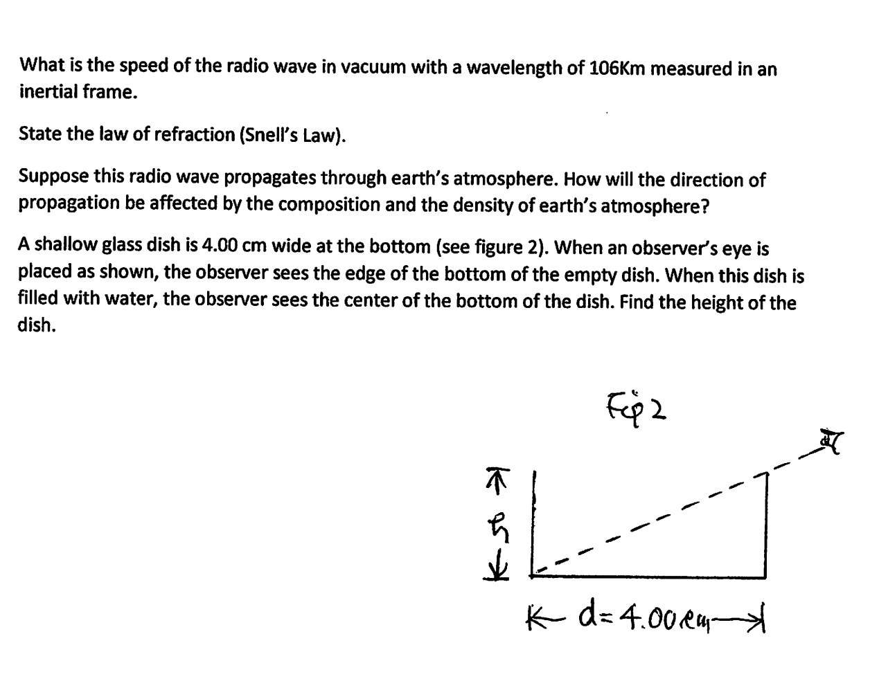 Solved What is the speed of the radio wave in vacuum with a | Chegg.com