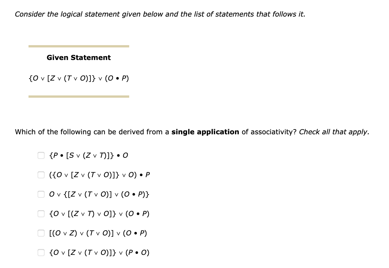 3. Rules of Replacement - Associativity (Assoc) each | Chegg.com