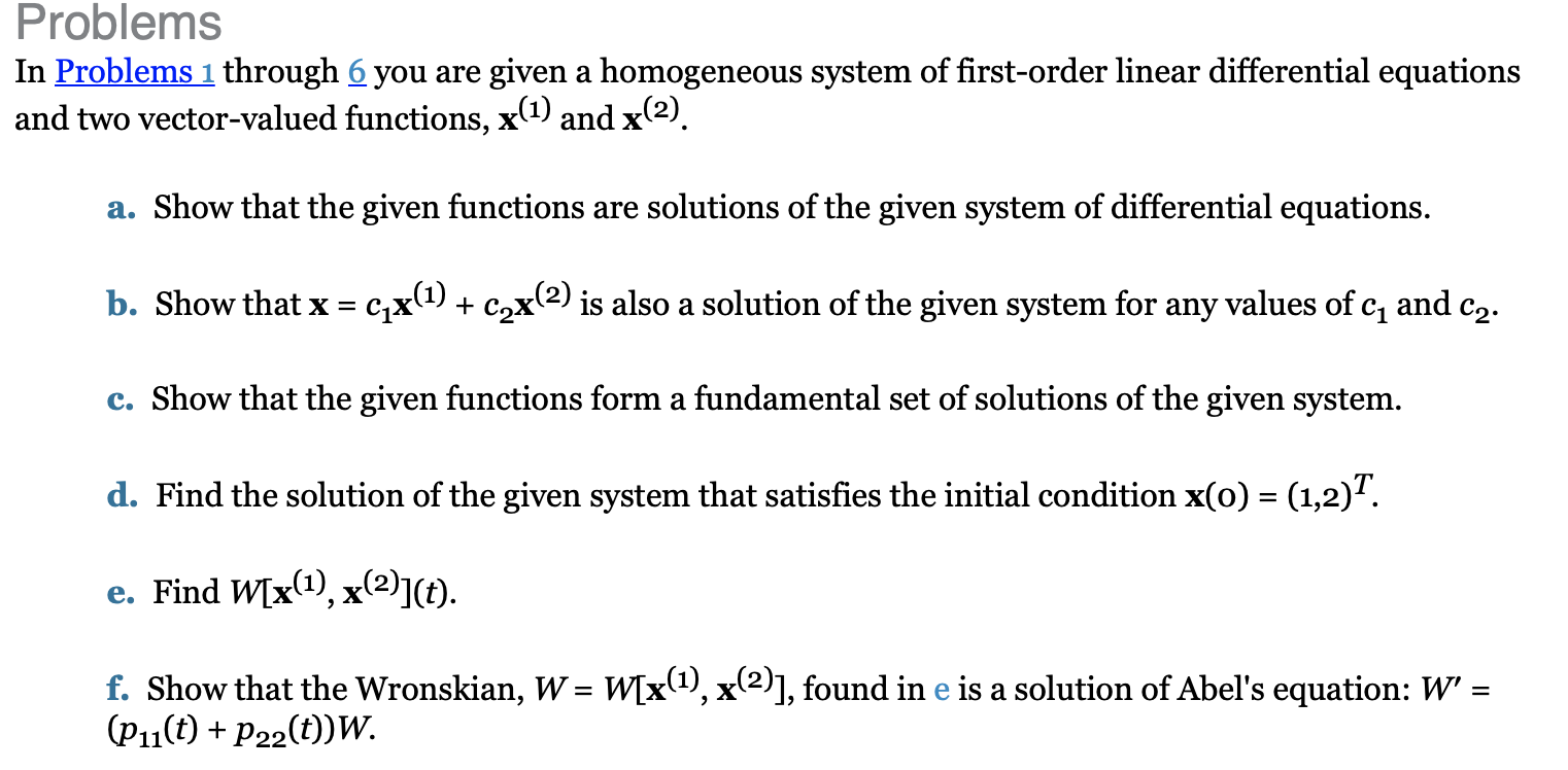Solved Problems In Problems 1 through 6 you are given a | Chegg.com