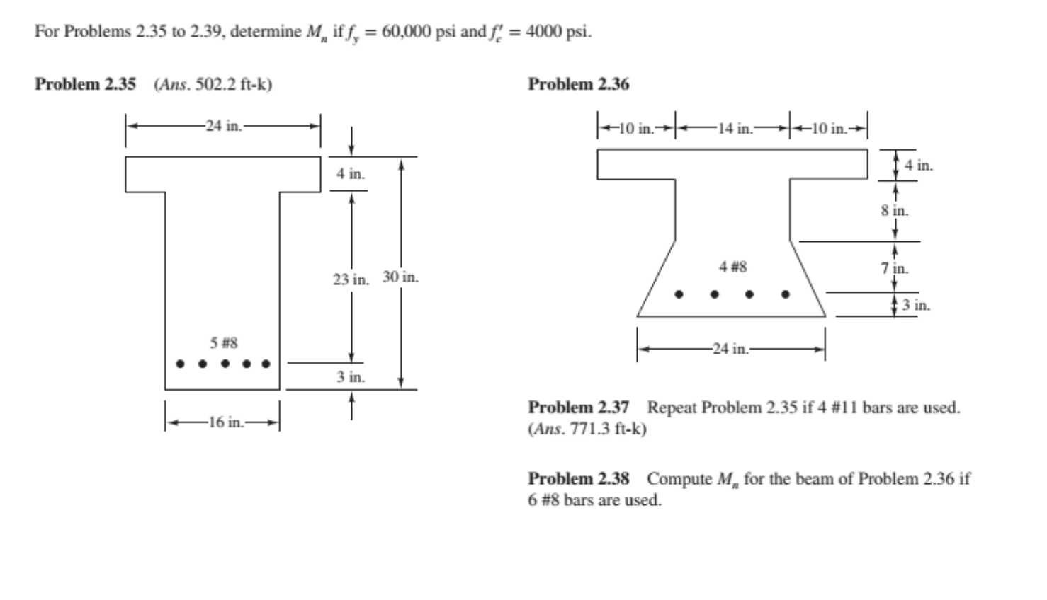 Solved For Problems 2.35 to 2.39, determine Mn if | Chegg.com