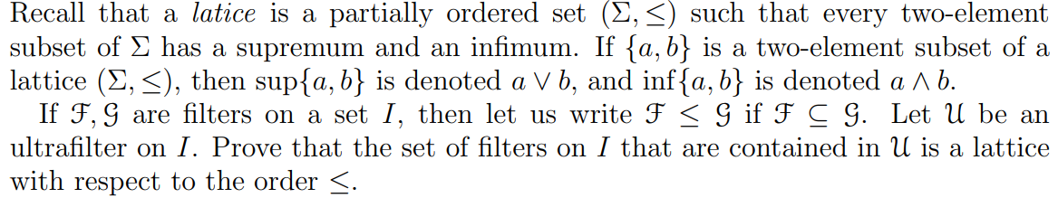 Solved Recall that a latice is a partially ordered set (Σ,≤) | Chegg.com
