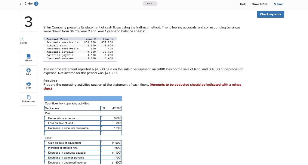 Solved ch12-Hw Saved Help Save & Exit & Submit Check my work | Chegg.com