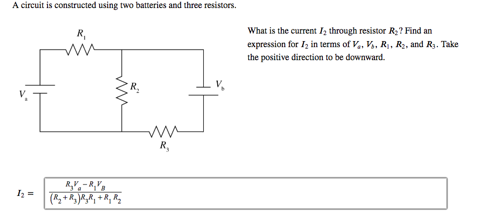 Solved What is the current 𝐼2 through resistor 𝑅2? Find an | Chegg.com