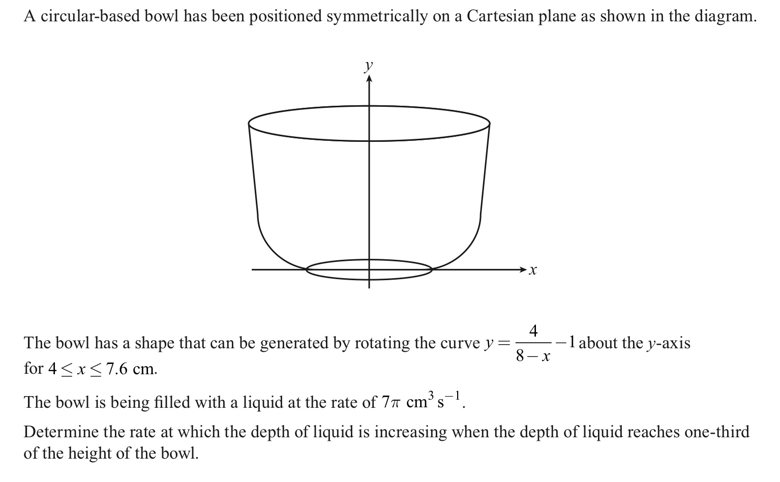 Solved A circular-based bowl has been positioned | Chegg.com