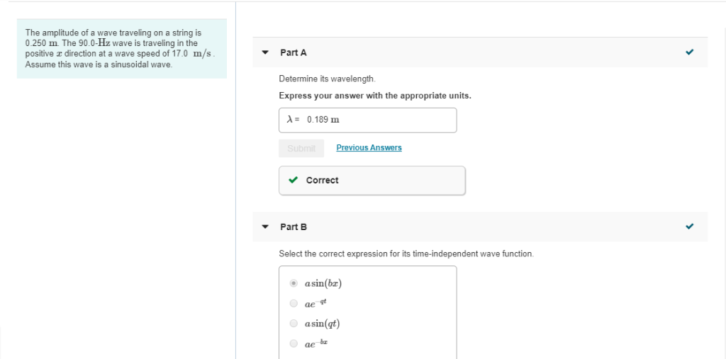 Solved Part G Select the correct time-dependent wave | Chegg.com