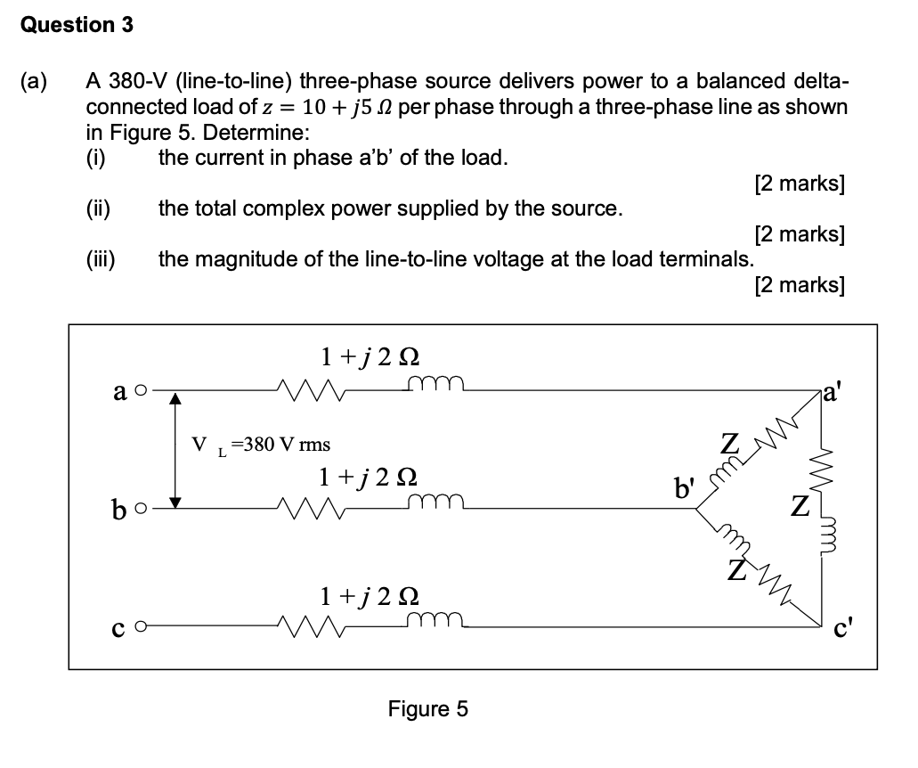 Solved Question 3 (a) A 380-V (line-to-line) three-phase | Chegg.com
