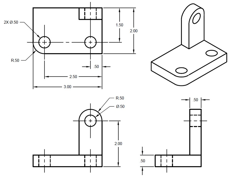 Solved Draw The Orthographic Projection And Isometric Chegg