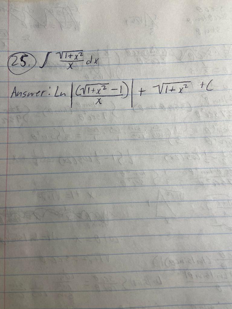 Solved I need help solving this integral #25 using | Chegg.com