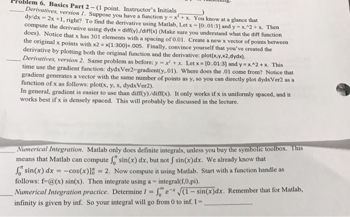 Solved Problem 6. Basies Part 2 (1 point. Instructor's | Chegg.com