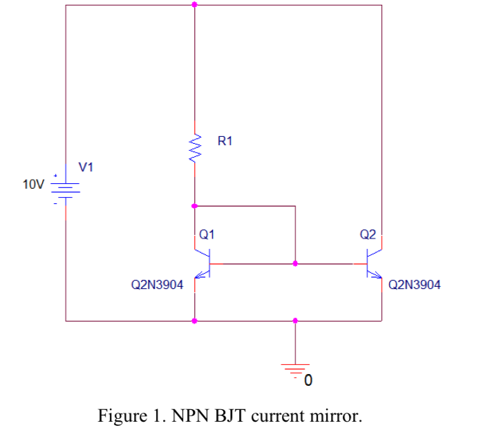 Solved Design the BJT current mirror shown in Figure 1 to | Chegg.com