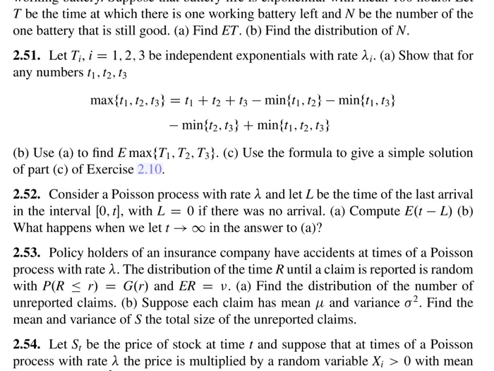 Solved Let T_i, i = 1, 2, 3 be independent exponentials with | Chegg.com