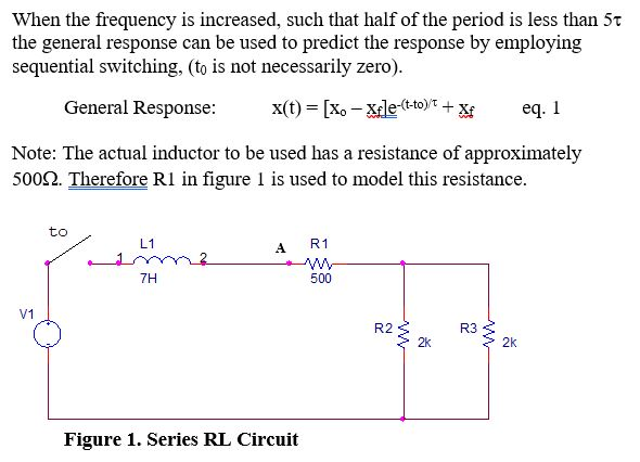 Solved First Order Circuit Response RL Series Circuit: Step | Chegg.com