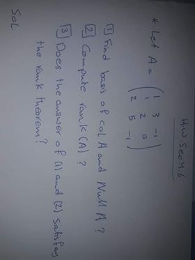 Solved How Seeu. 6 * Let A- - 3 2 5 N - I Find basis of col | Chegg.com