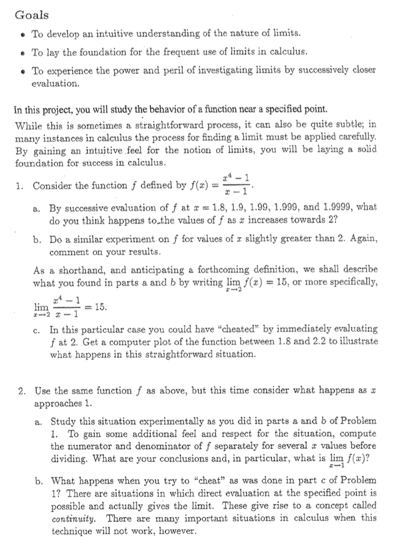 Solved Goals To develop an intuitive understanding of the | Chegg.com