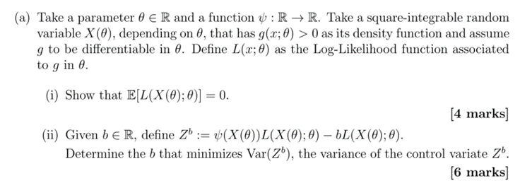 (a) Take a parameter 0 € R and a function 0 : R + R. | Chegg.com