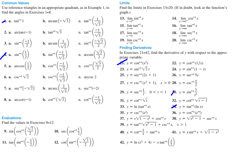 Solved Common Values Use reference triangles in an | Chegg.com