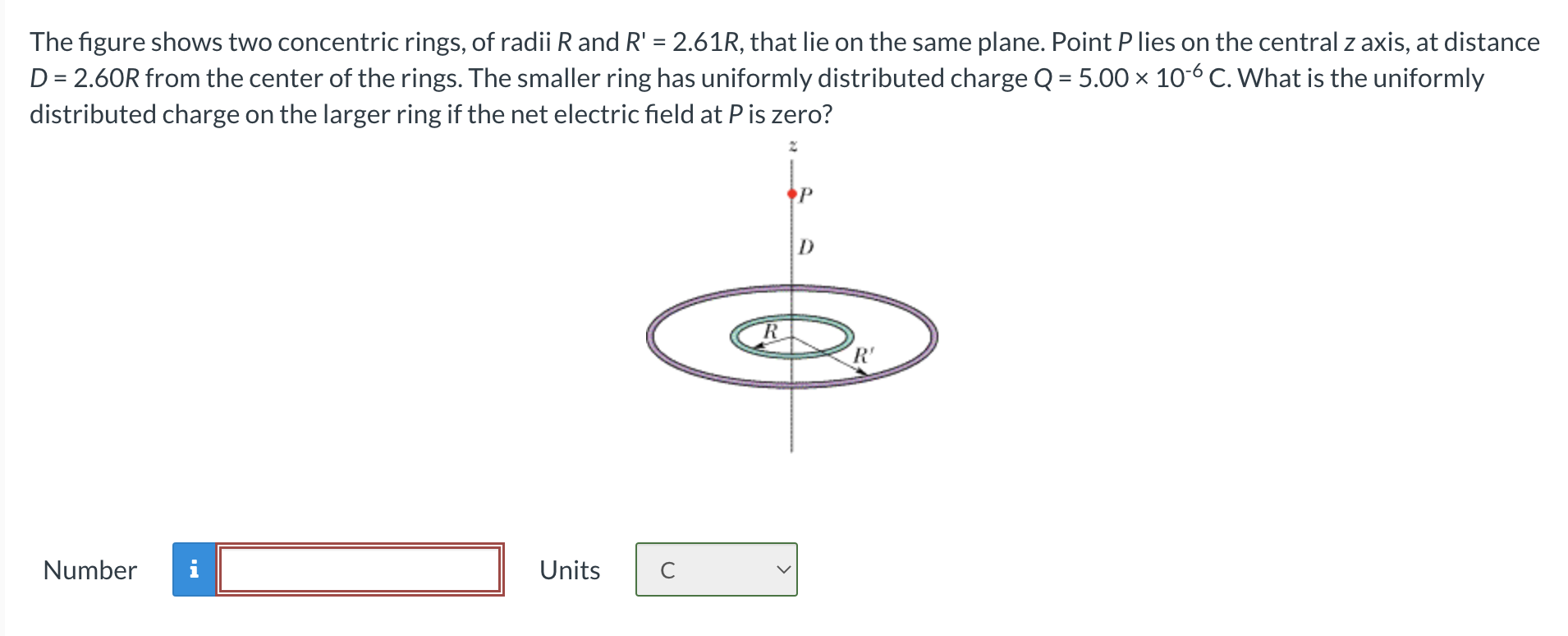 Solved The figure shows two concentric rings, of radii R and | Chegg.com