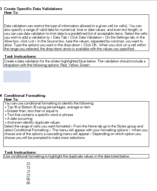 Solved 3 Create Specific Data Validations How To: Data | Chegg.com
