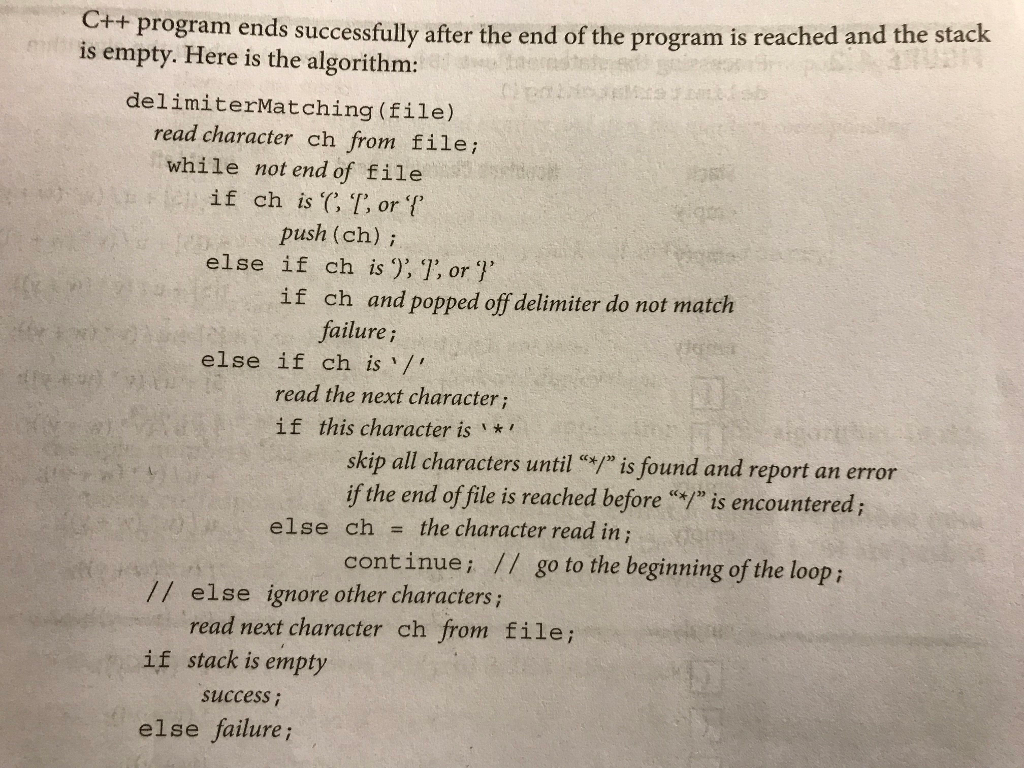 Solved Write the code to check for balanced parenthesis in a | Chegg.com