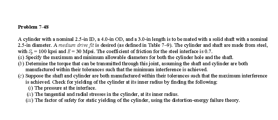 Solved A cylinder with a nominal 2.5-in ID, a 4.0-in OD, and | Chegg.com