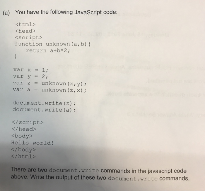 Solved You have the following JavaScript code: Khtml> | Chegg.com