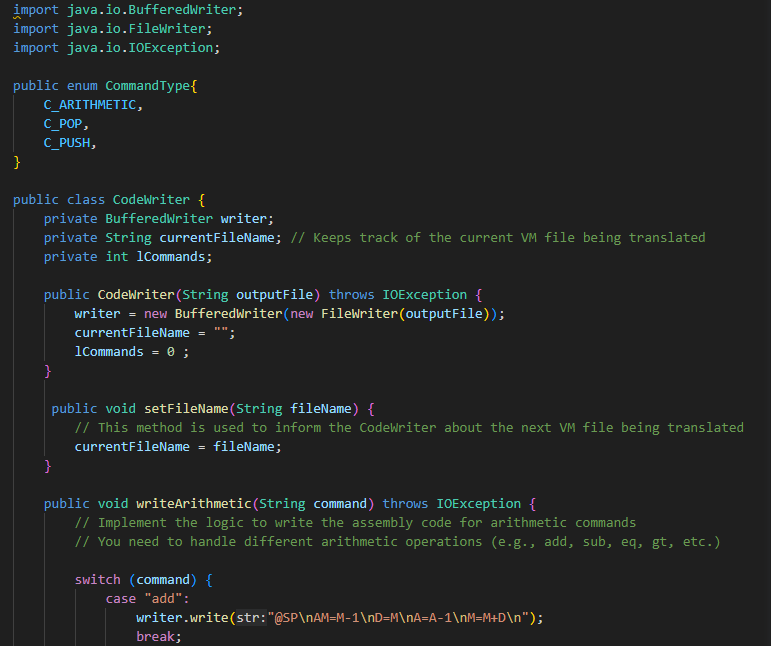 Solved at VMIranslator.main(VMT.java:4) Exception in thread | Chegg.com