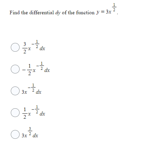 Solved Find the differential dy ﻿of the function | Chegg.com