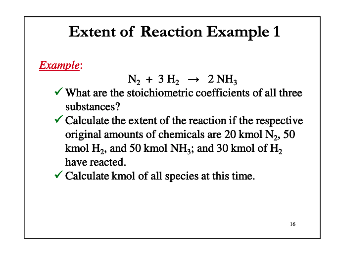 Solved Extent of Reaction Example 1 Solution: | Chegg.com