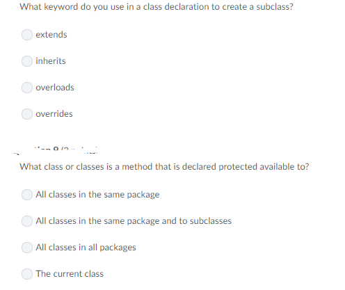 Solved What keyword do you use in a class declaration to | Chegg.com