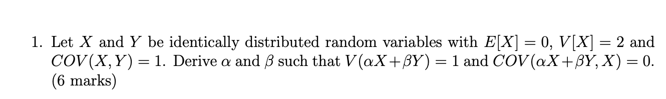 Solved 1. Let X and Y be identically distributed random | Chegg.com