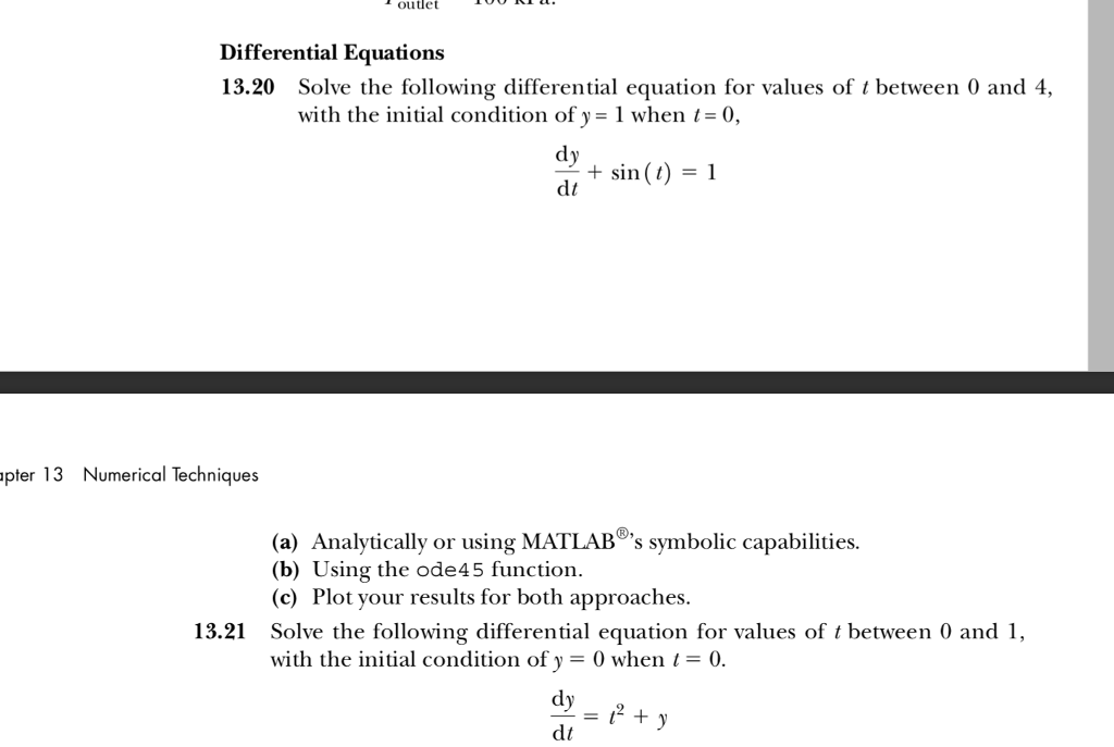 Solved outlet Differential Equations 13.20 Solve the | Chegg.com
