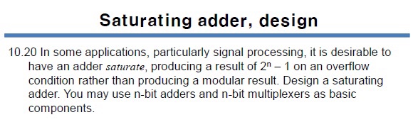 Solved Saturating adder, design 10.20 In some applications, | Chegg.com