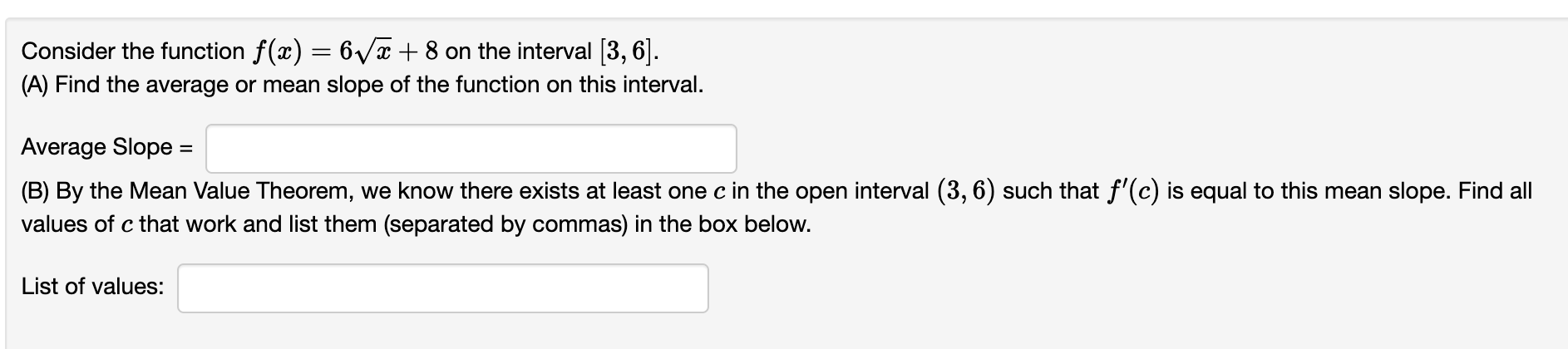Solved Consider the function f(x)=6x+8 on the interval | Chegg.com