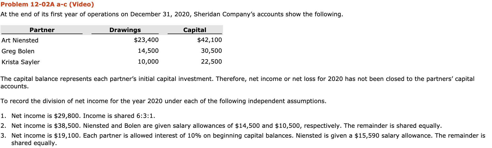 Solved Problem 12-02A a-c (Video) At the end of its first | Chegg.com