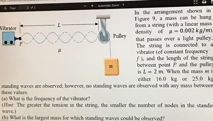 Solved In the arrangement shown in Figure 9, a mass can be | Chegg.com
