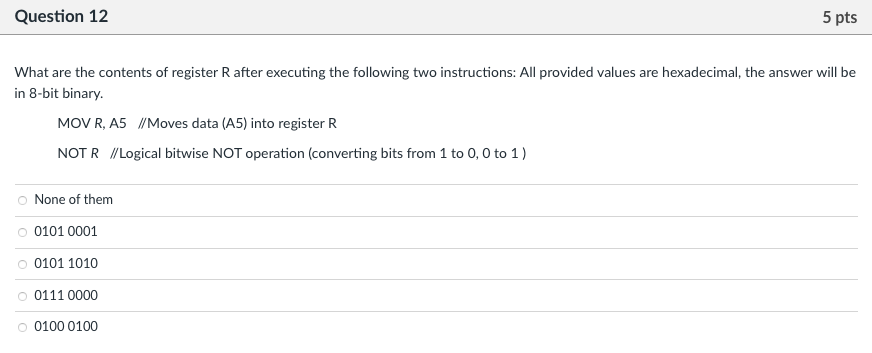 Solved What are the contents of register R after executing | Chegg.com