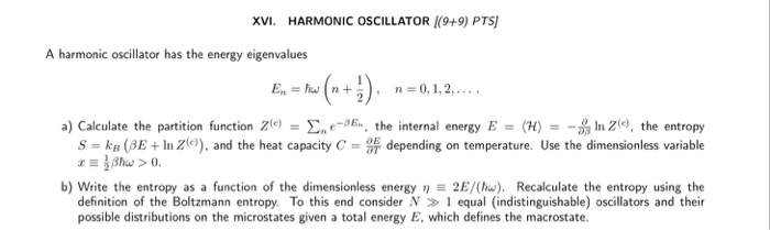 Solved A Harmonic oscillator has the energy eigenvalues E_n | Chegg.com