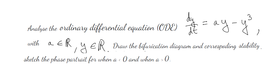 Solved ay-yei Analyse the ordinary differential equation | Chegg.com